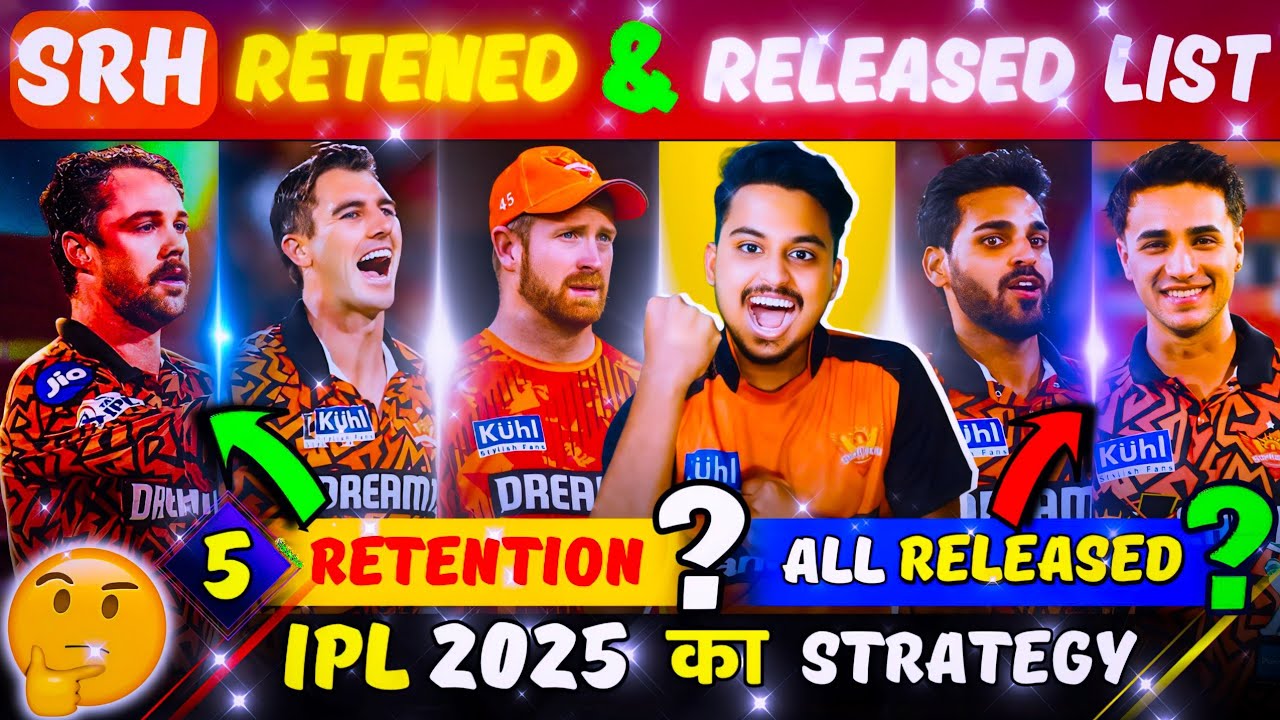 SRH 5 Reteined Players 2025/ SRH Target Players 2025 Auction 2025/ IPL ...