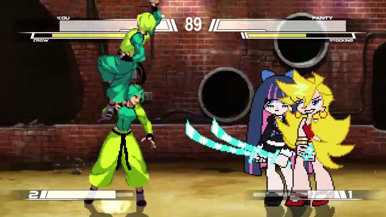 MUGEN: Kou & Crow vs. Panty & Stocking - YouTube