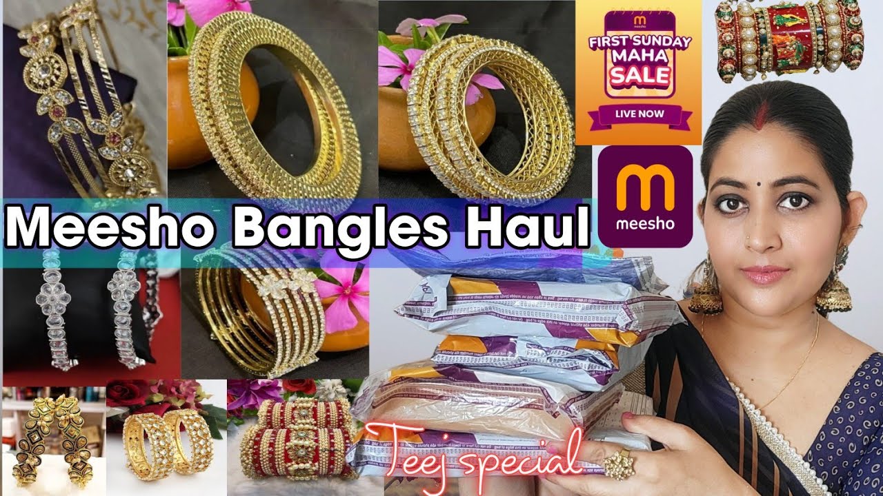 Meesho Bangles Haul For☘️Teej festival ️My Bangles Collection ...
