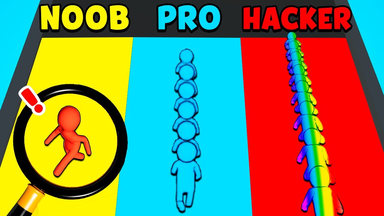 Noob Vs Pro Vs Hacker Colors Runners Youtube
