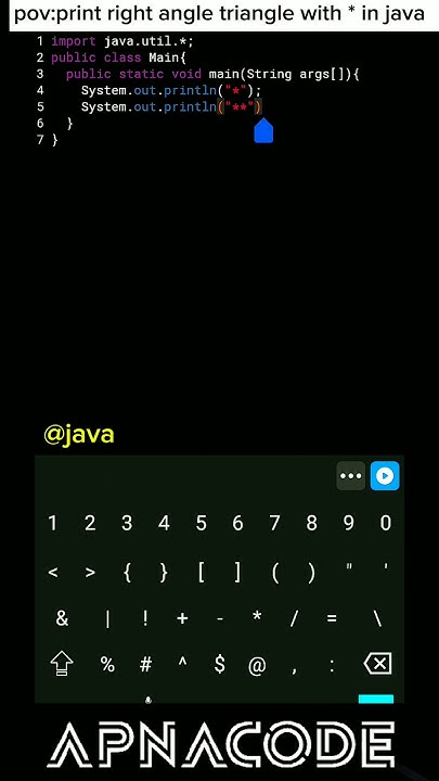 Print right angle triangle by using * in java /#java #apnacode #support - YouTube