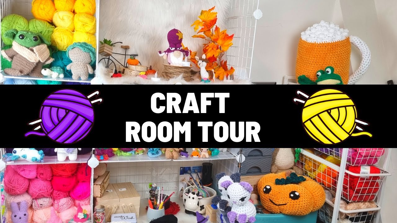 MY SMALL CRAFT ROOM TOUR | CROCHET EDITION - YouTube