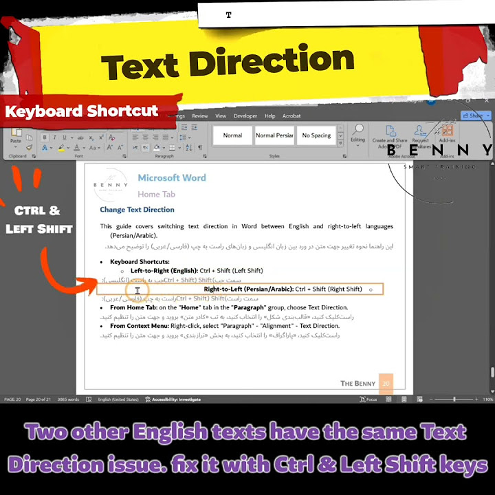 How to Change Text Direction with Keyboard Shortcuts in MS Word - YouTube
