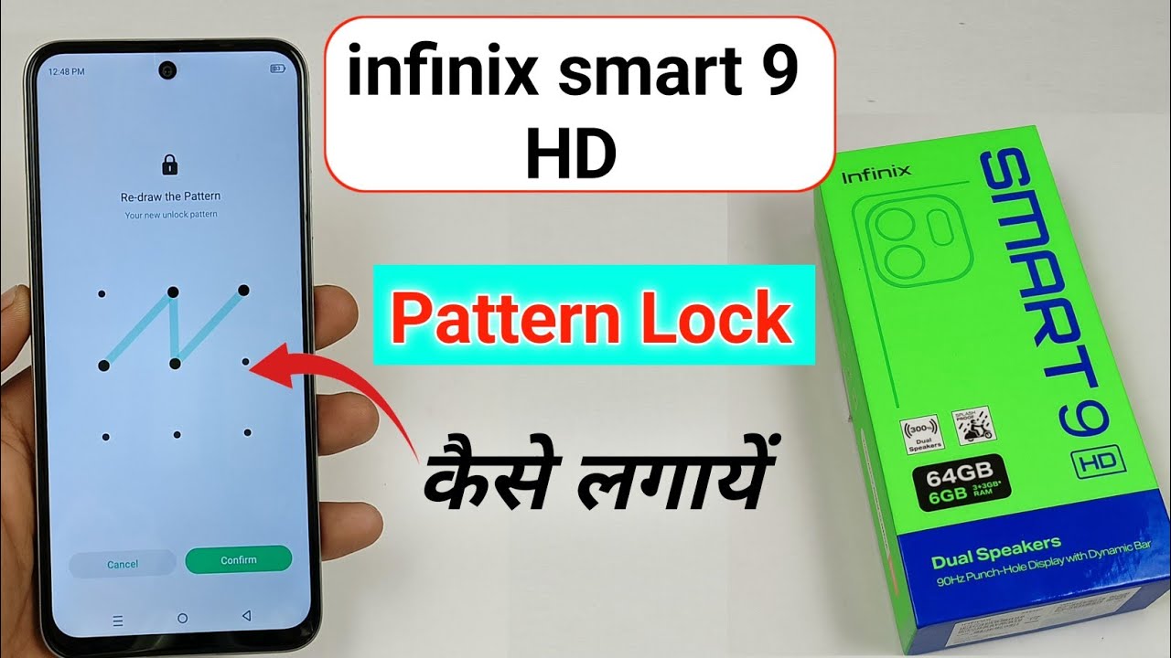 infinix smart 9 hd me pattern lock kaise lagaye / infinix smart 9 hd ...