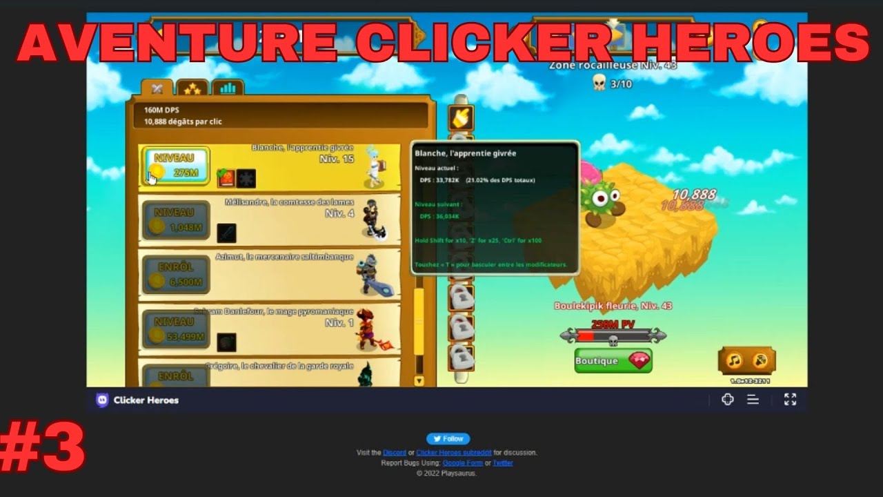 TEST CLICKER HEROES SUR MOBILE /PC AVENTURE GAMEPLAY CLICKER HEROES #3 ...