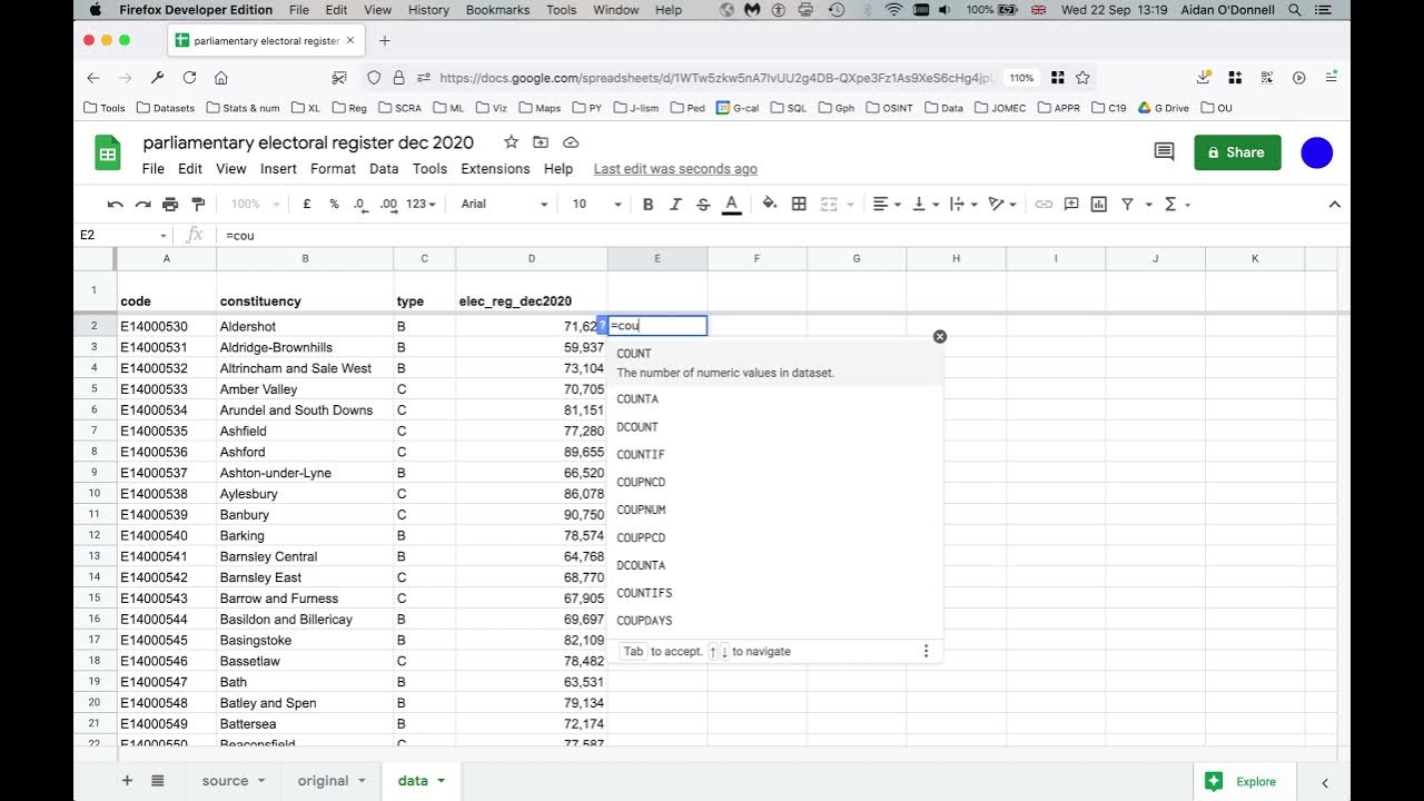 Spreadsheets 2: some sums with Google Sheets - YouTube