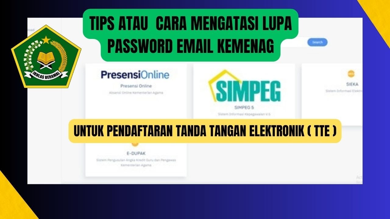 Tips atau cara Mengatasi Lupa Password Email Kemenag Untuk Pendaftaran ...