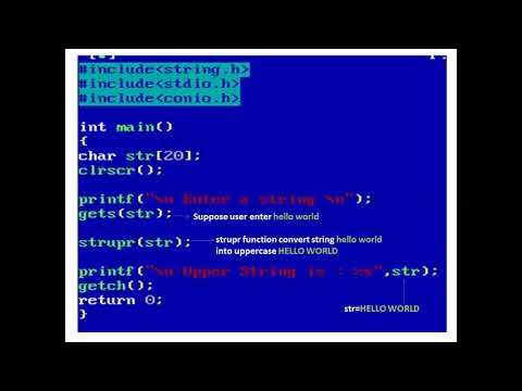 Program to convert a given string into uppercase using strupr() function - YouTube