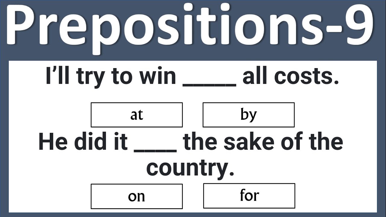 Prepositions Quiz #9 | Grammar Test - YouTube