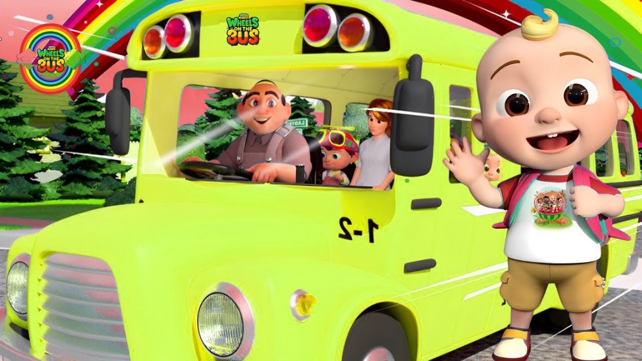 [ 1 MINUTE LOOP ] 🚍 Wheels on the Bus 🚍 | CUTE 3D Animation for Kids ...