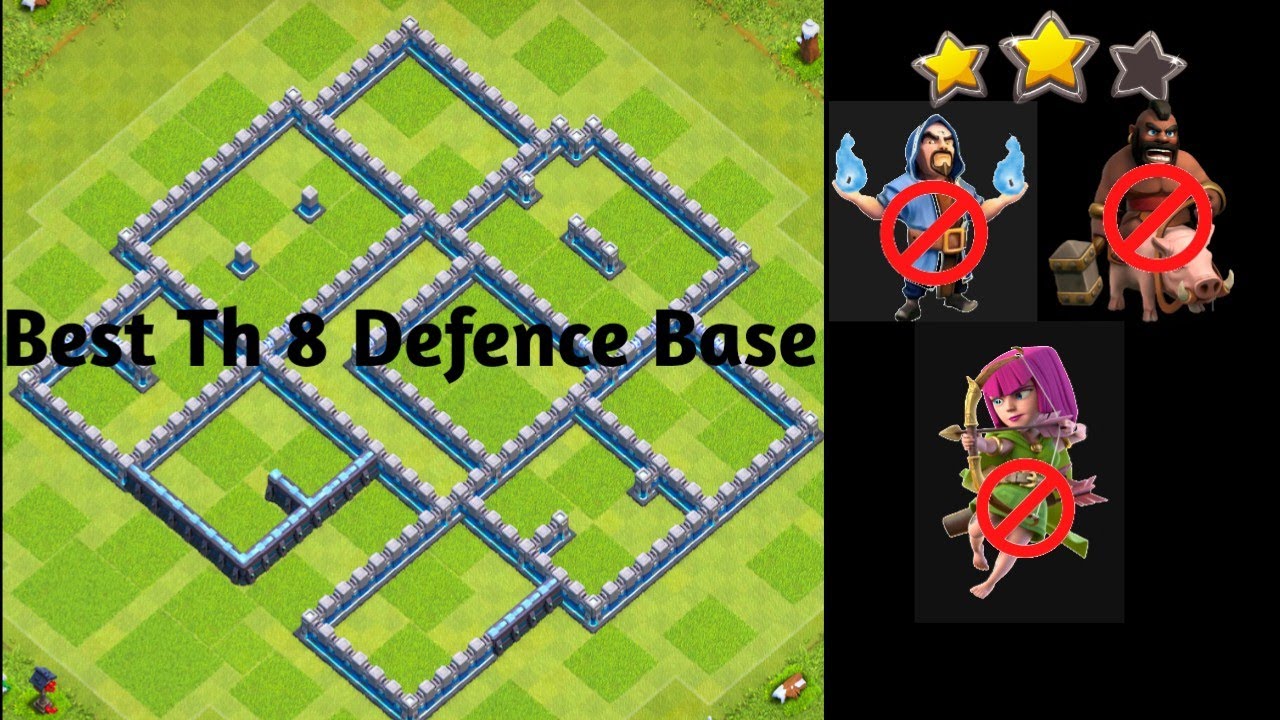 Best Th 8 Defence Base Anti 2 Stars Unbeatable Base Trophy Base - YouTube