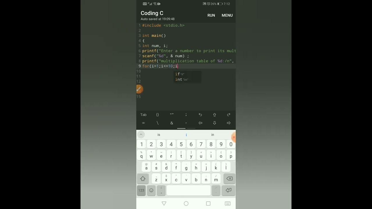 program to print multiplication table - YouTube