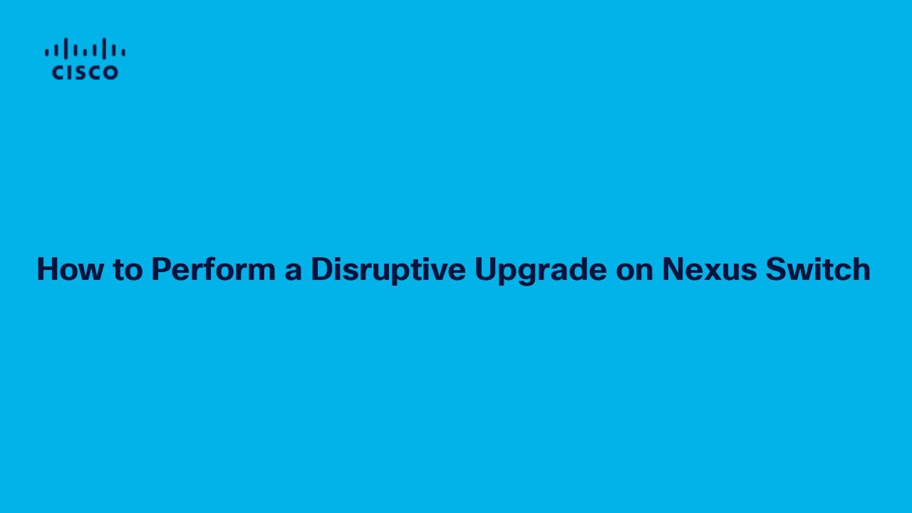 How to perform disruptive upgrade Nexus 3K - YouTube