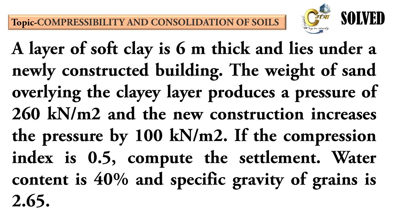 A layer of soft clay is 6 m thick and lies under a newly constructed ...