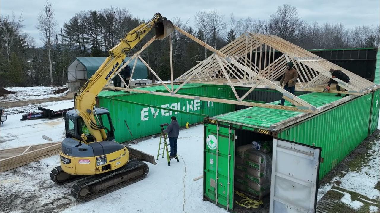 BUILDING A SHIPPING CONTAINER SHOP PART 4 - YouTube