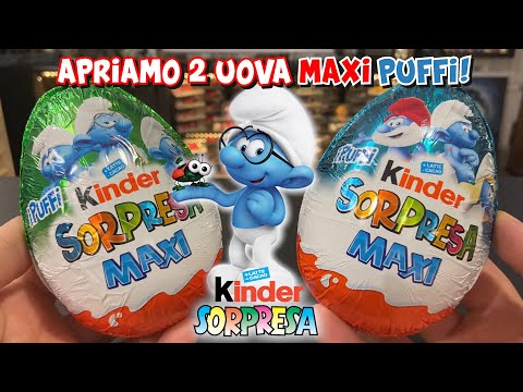 KINDER SORPRESA MAXI PUFFI 2022! 🍄 APRIAMO 2 MAXI UOVA!