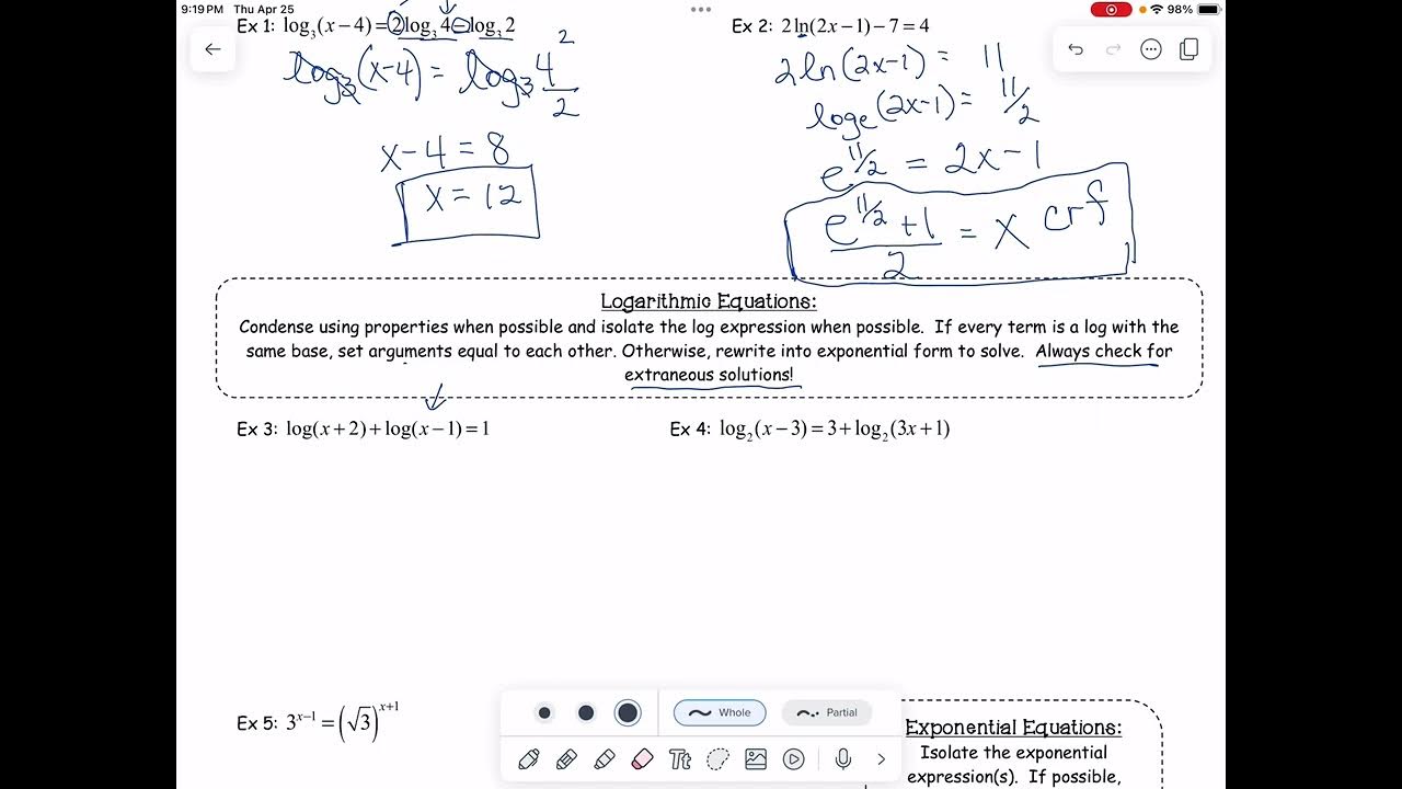 Solving log and exponential equations - YouTube
