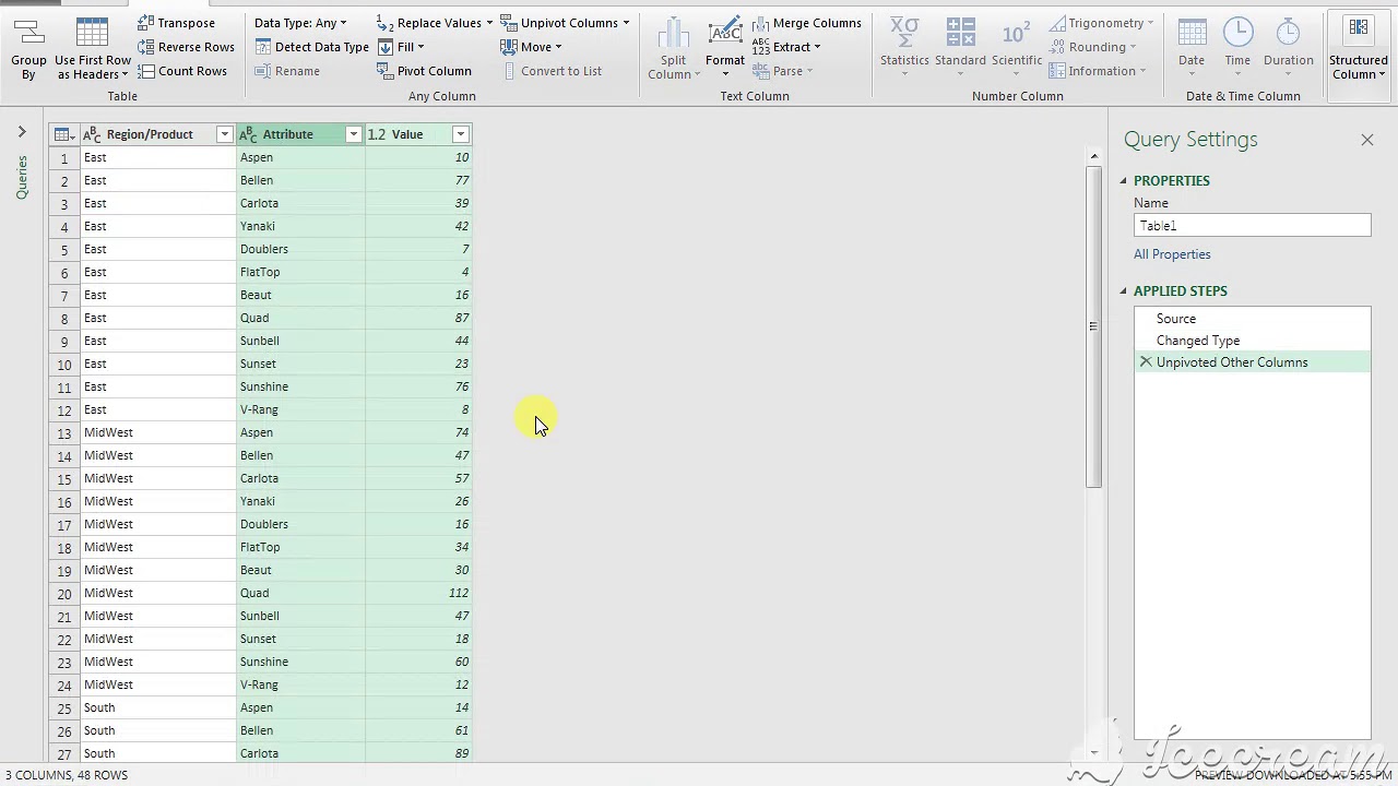 Power Query to convert table into Data - YouTube