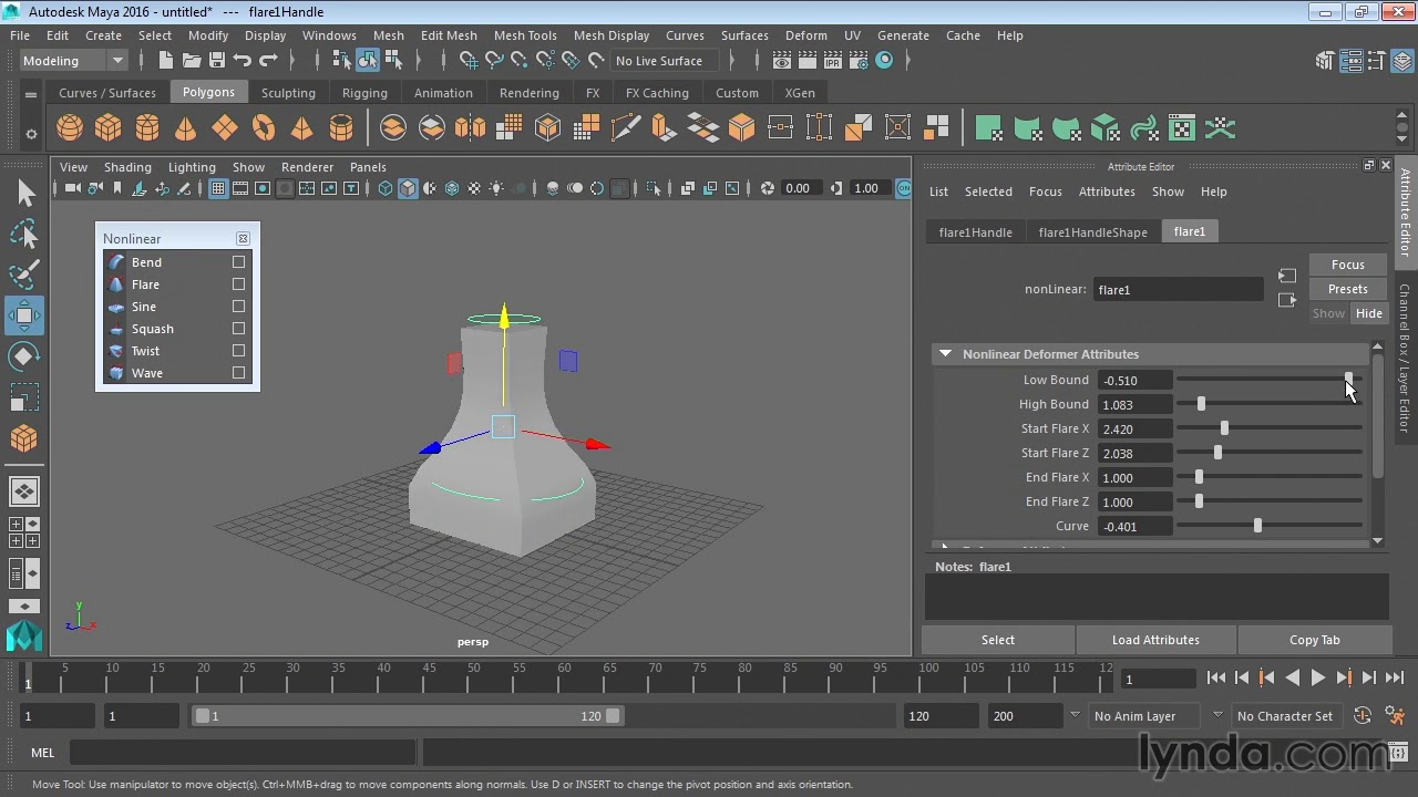 51. Моделирование с Nonlinear deformers. Курс Maya для начинающих. Урок ...