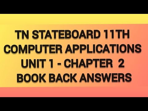 TN STATEBOARD 11th COMPUTER APPLICATIONS - UNIT 1 - CHAPTER 4 - BOOK ...
