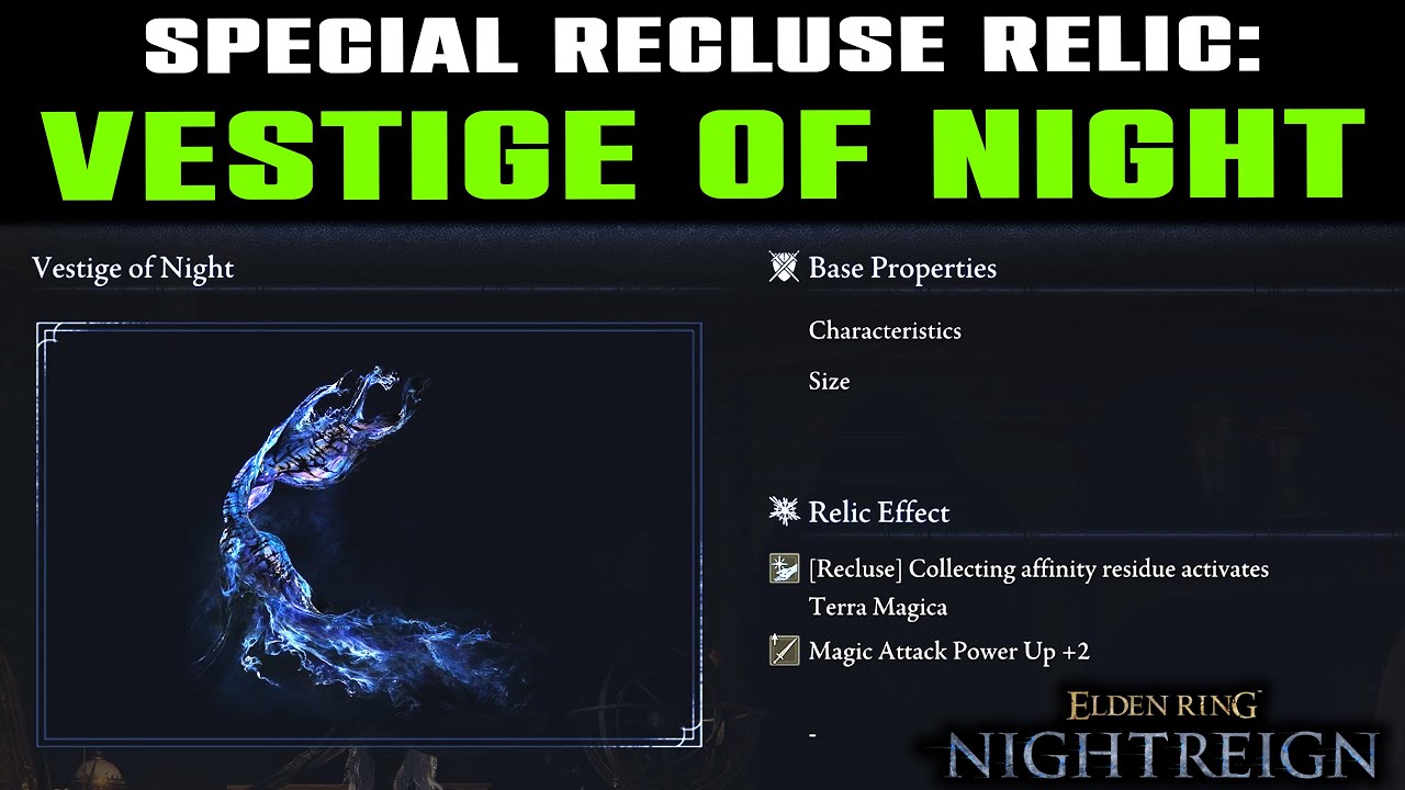 Vestige of Night SPECIAL RELIC in Elden Ring Nightreign | RARE RECLUSE ...