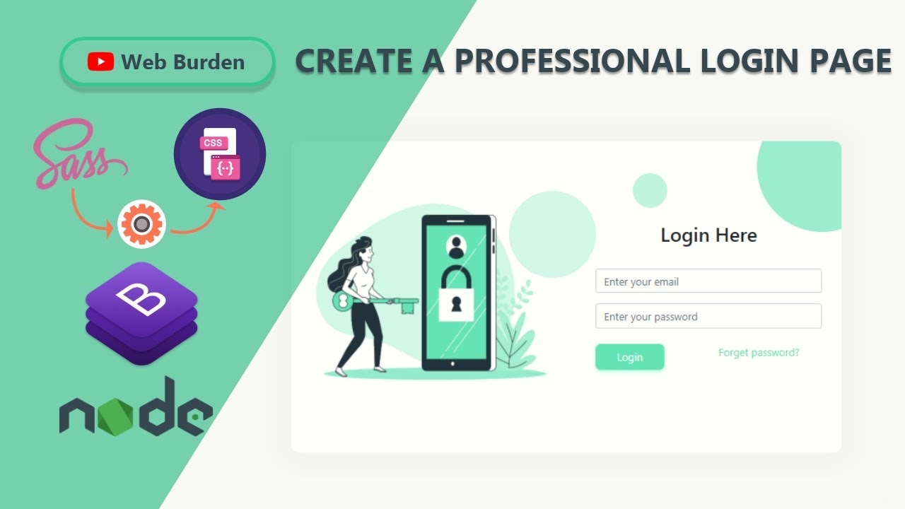 Professional login page design using SASS, Bootstrap, HTML, CSS - YouTube