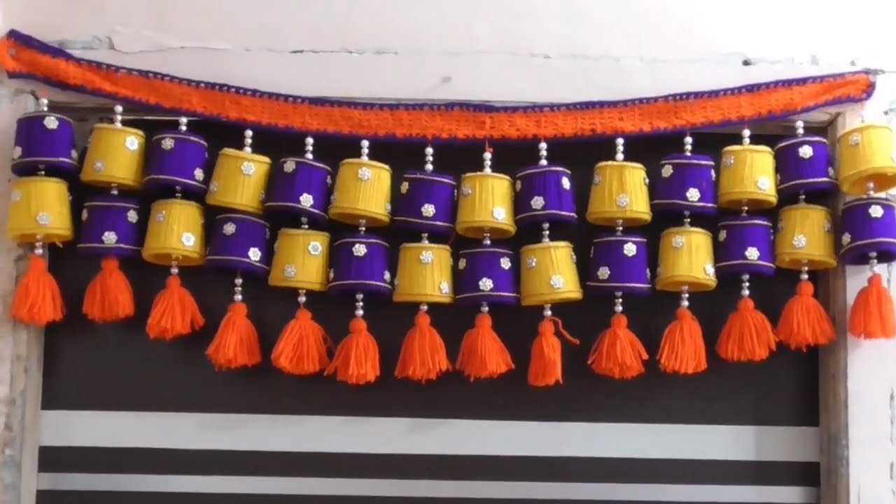 DIY - WOOLEN TORAN || HOW TO MAKE DOOR HANGING TORAN FROM WOOLEN || NEW ...