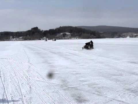 Ski Doo Mach Z 800 Fire & Ice Radar Run Newport Vt. 2-11-12 Ice drags ...