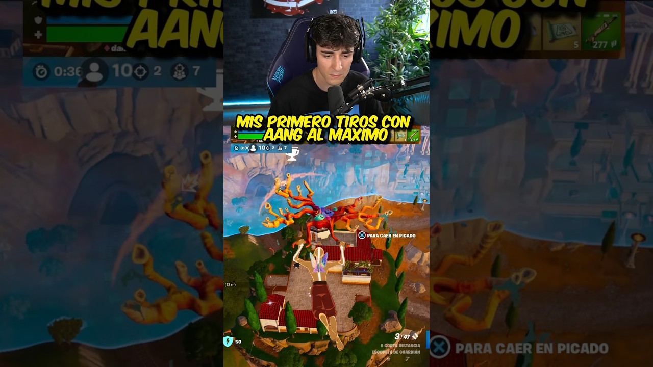 MIS PRIMEROS TIROS CON LA SKIN DE AANG AL MÁXIMO EN FORTNITE😳 #fortnite ...