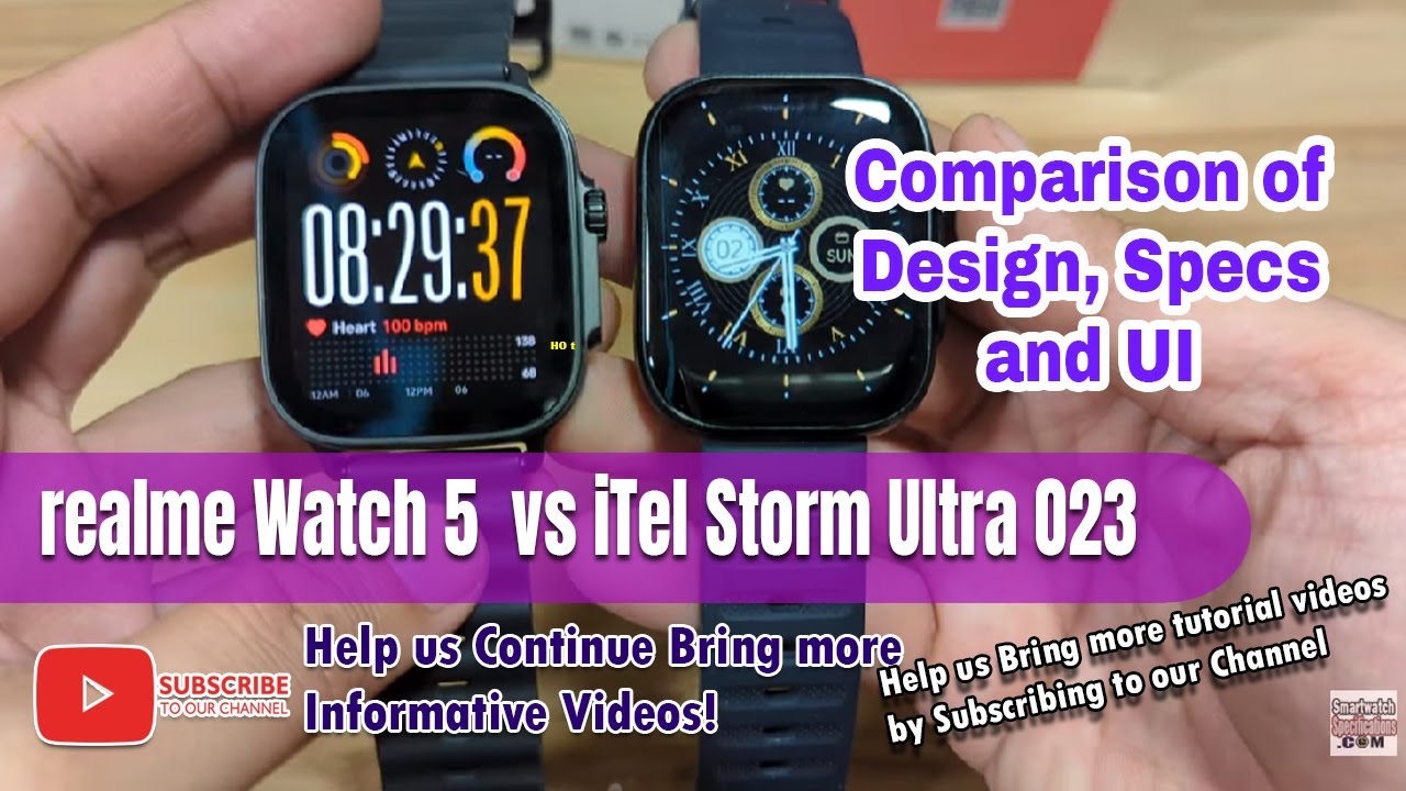 realme Watch 5 Smartwatch vs iTel Storm Ultra O23 Smartwatch ...