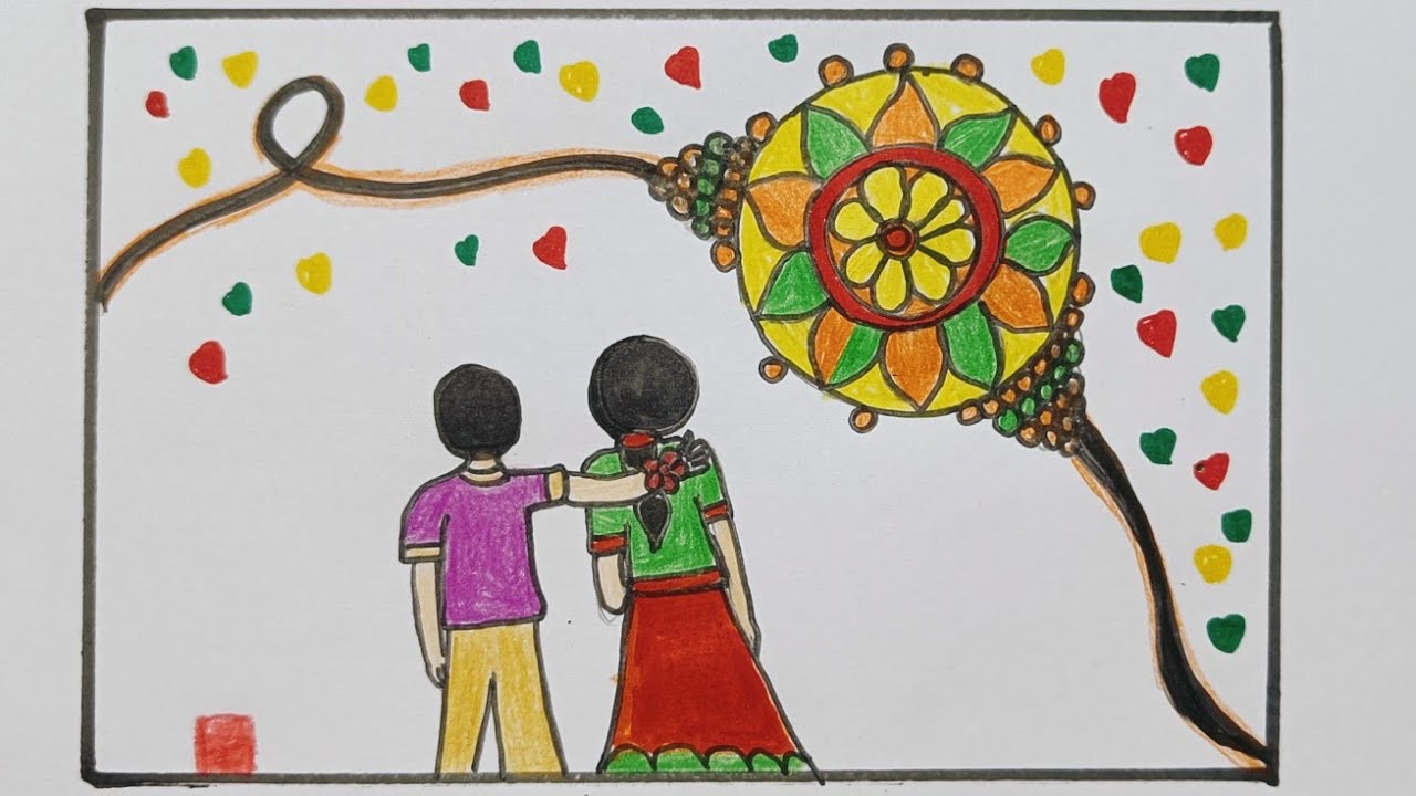 Raksha Bandhan Special Easy Scenery Drawing || Rakhi Drawing || How To ...