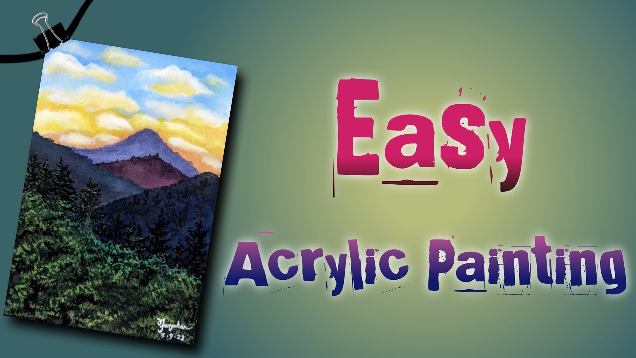 Majestic view of mountainscape | Acrylic Painting for Beginners | Step ...