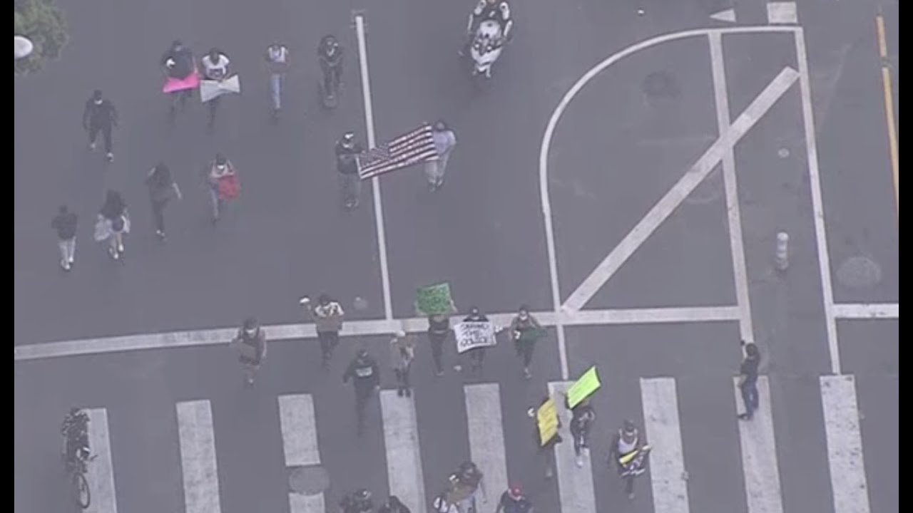 Watch Live: Protesters march in downtown LA. http://4.nbcla.com/l9dbKS2 ...