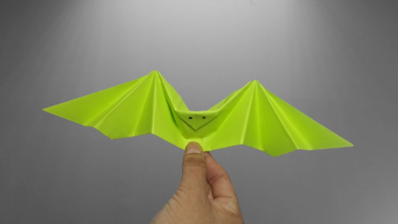 Origami flapping bat - How to make paper bat for halloween - YouTube