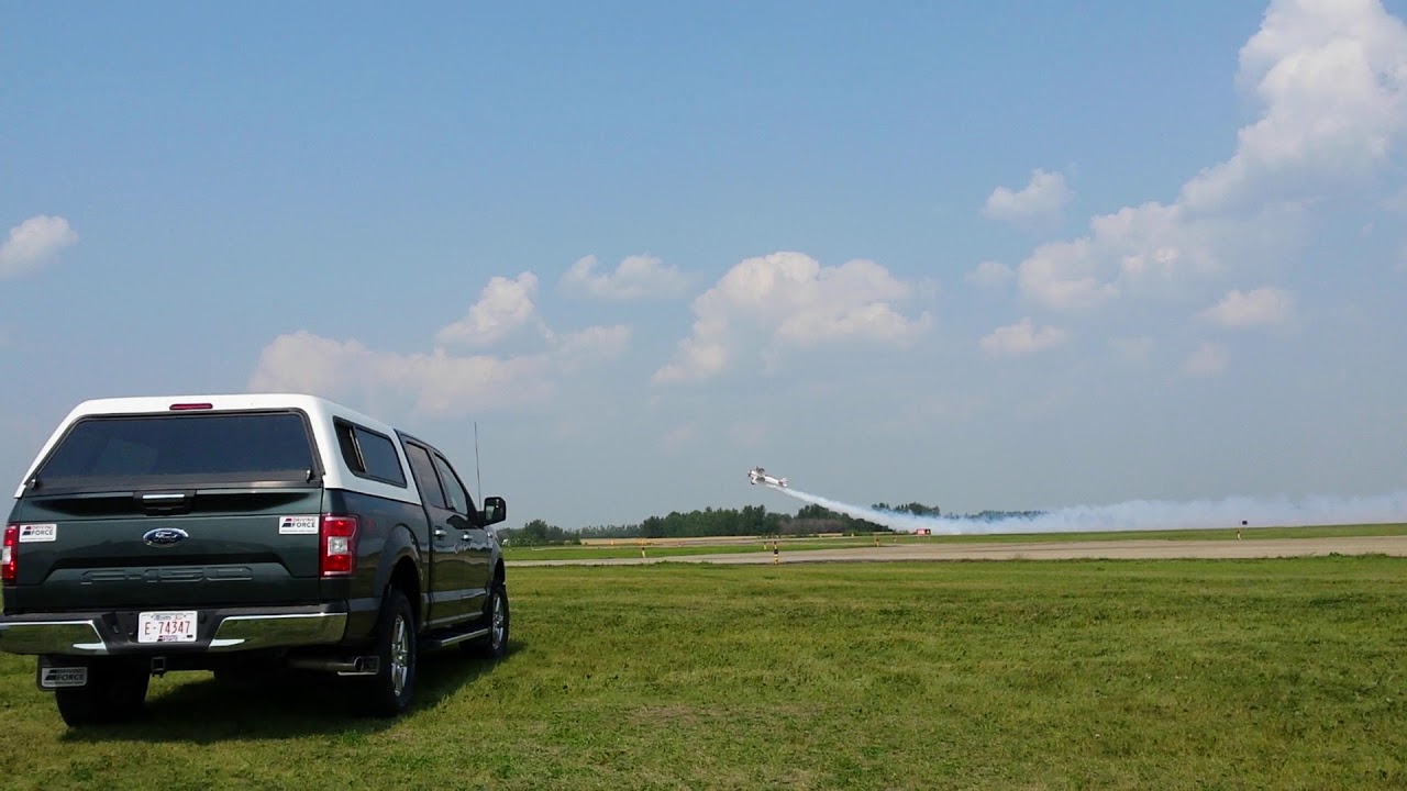 Gary Rower taking off from Villeneuve Airport during Edmonton Airshow ...