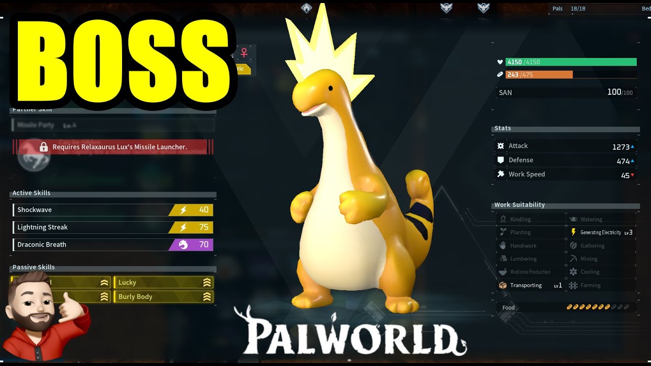 ENFRENTADO O BOSS RELAXAURUS LUX - PALWORLD - EP 11 - YouTube