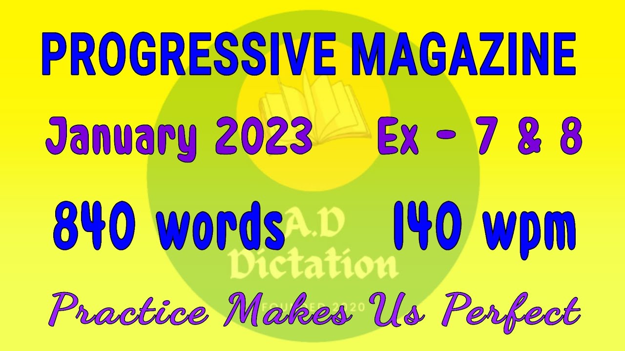 Shorthand Dictation 140 wpm in English | Progressive Magazine 04 ...