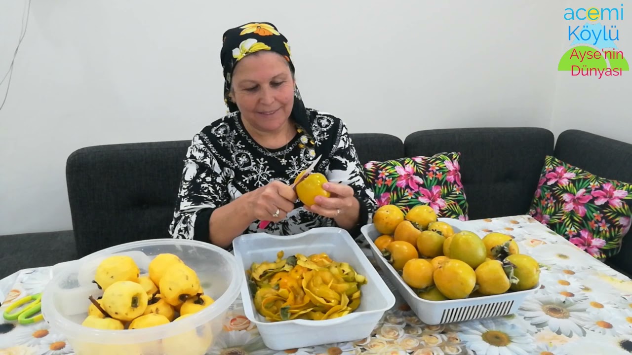 CENNET ELMASI ( cennet hurması ) KURUTUYORUZ kabuğundan sirke yapıyoruz ...