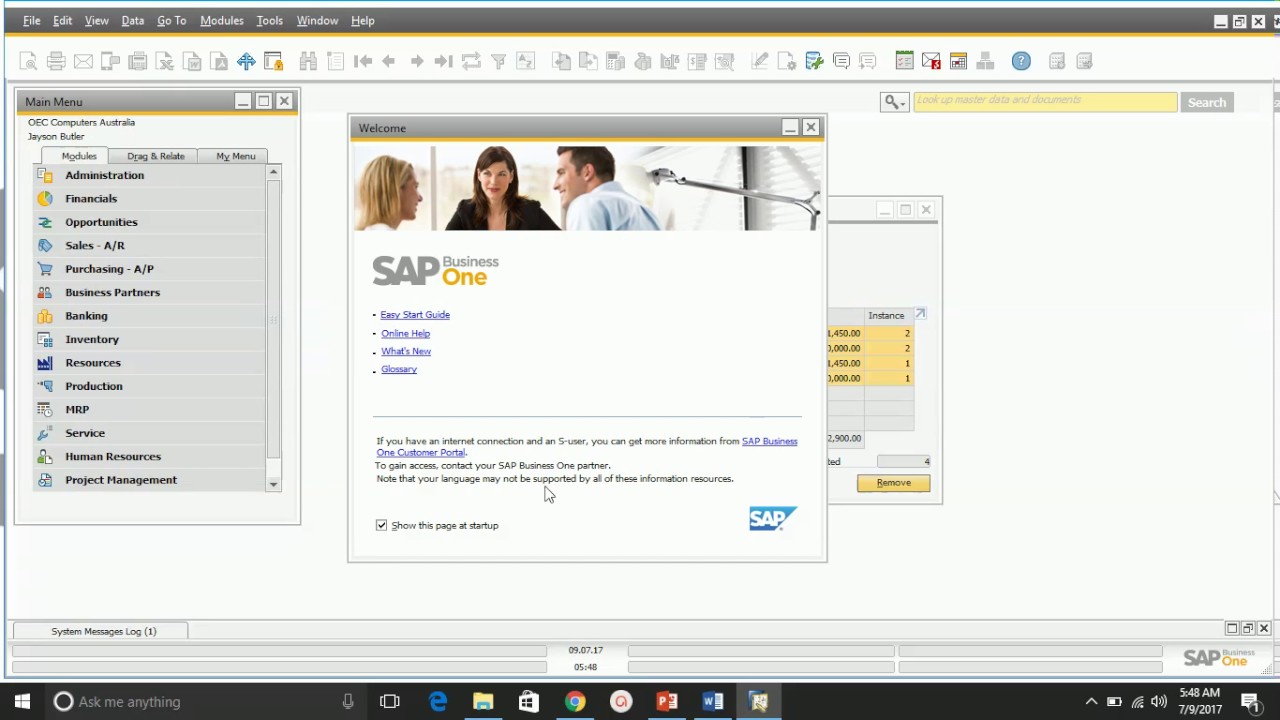 Introduction Open Windows SAP B1 Client - YouTube
