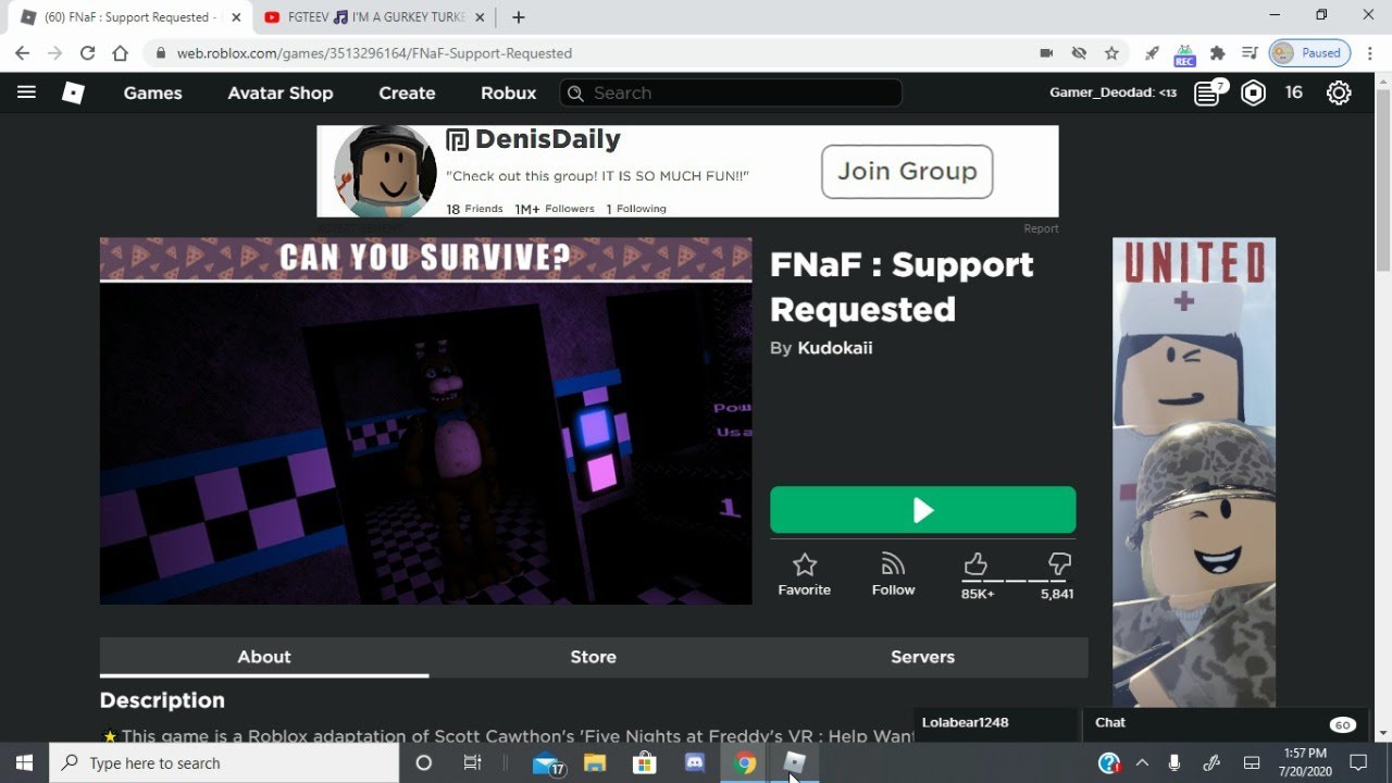 Roblox Fnaf support requested (Multiplayer) - YouTube