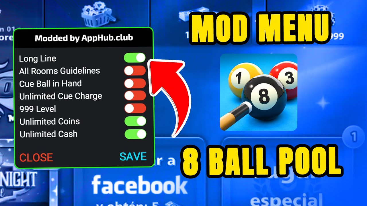 8 Ball Pool Mod Menu 🎱 Líneas Largas, Dinero Ilimitado y Más (Android ...