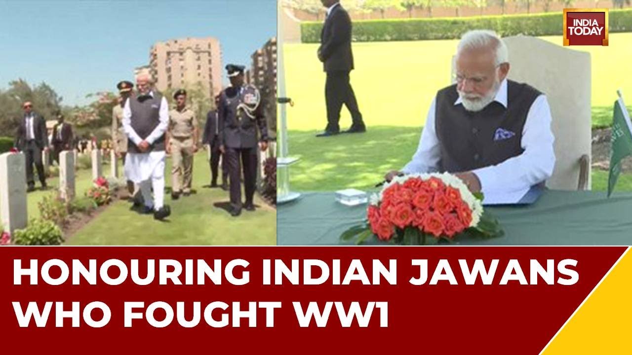 PM Modi Visits Heliopolis War Cemetery, Pays Homage To Indian Soldiers ...