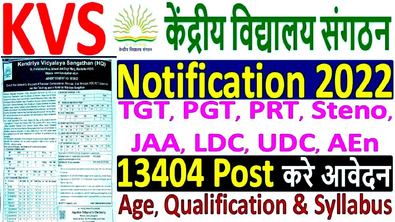 How to apply for KVS Online Form 2022 || KVS Recruitment 2022 || KVS ...