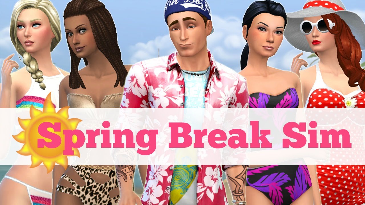 The Sims 4 | CAS | Spring Break Sim Collab with LuvlyMoonBunny! - YouTube