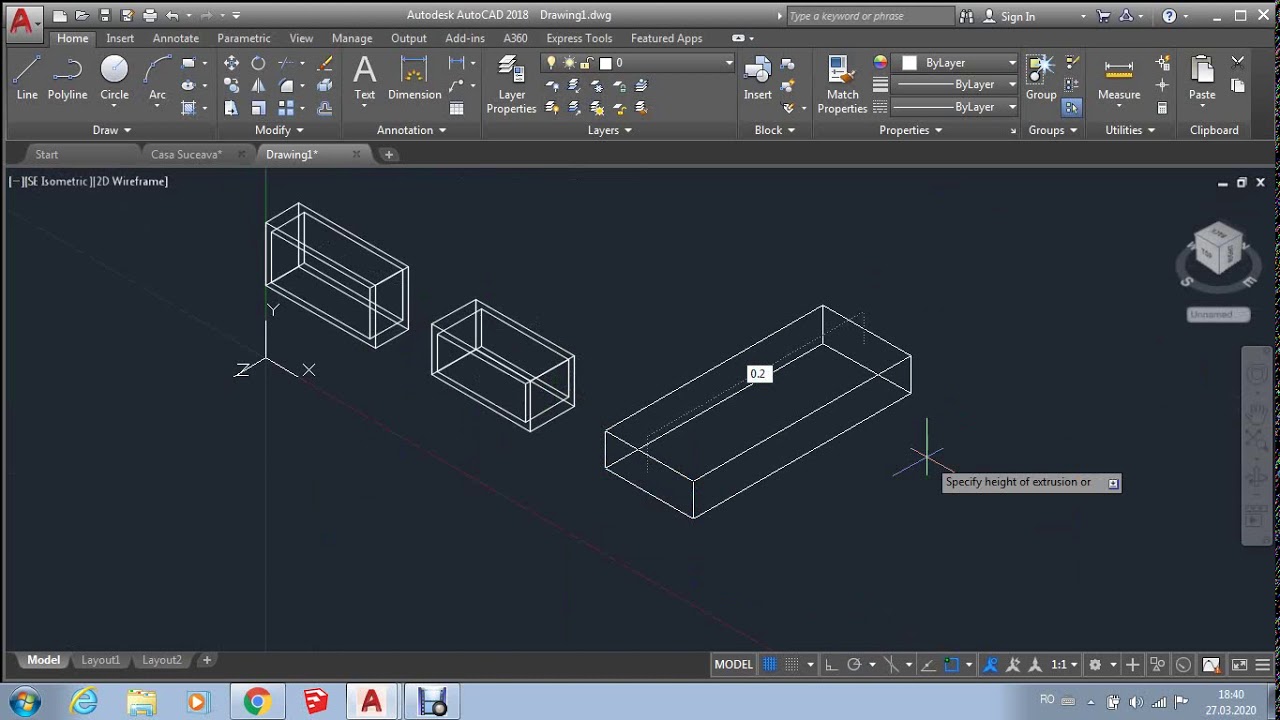 Desen simplu in autocad. Tutorial in Romana. Pregatire autocad. Cum sa ...