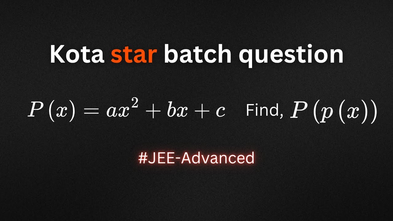 Hardest question of Quadratic | IIT JEE Advanced - YouTube
