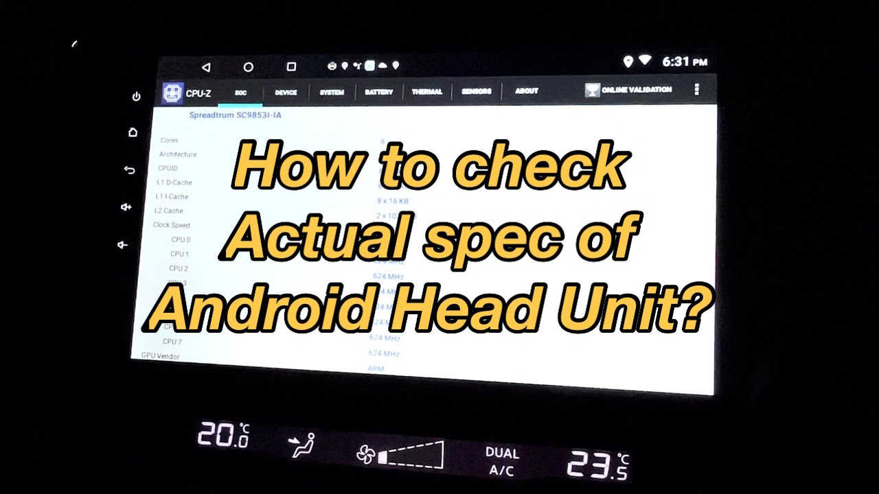 How to check Real Specs of your Android Head Unit? - YouTube