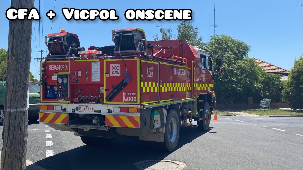 CFA Sebastopol Tanker + Vicpol on scene | Sebastopol - YouTube