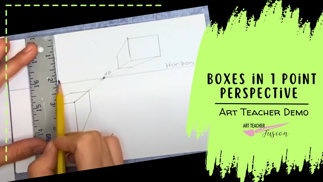How to Draw Boxes in 1 point Perspective Teacher Demo - YouTube