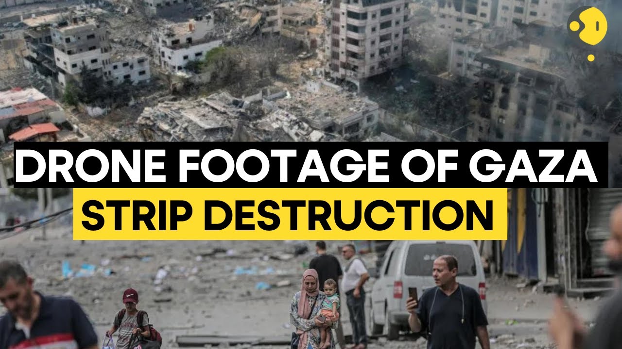 Israel-Palestine War: Drone footage shows flattened Gaza neighbourhood ...